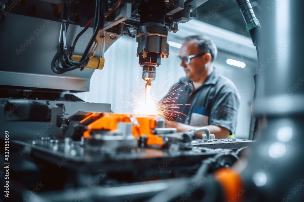 Metalworking CNC milling machine at work. The mold and die ...