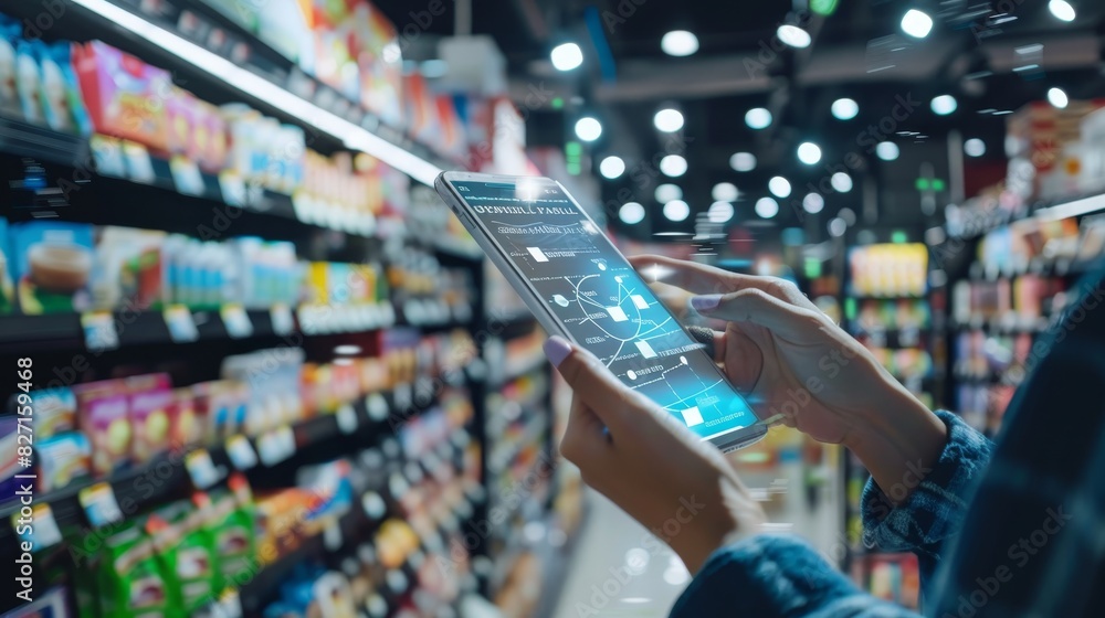 High-quality image of integrated retail management system and the ...