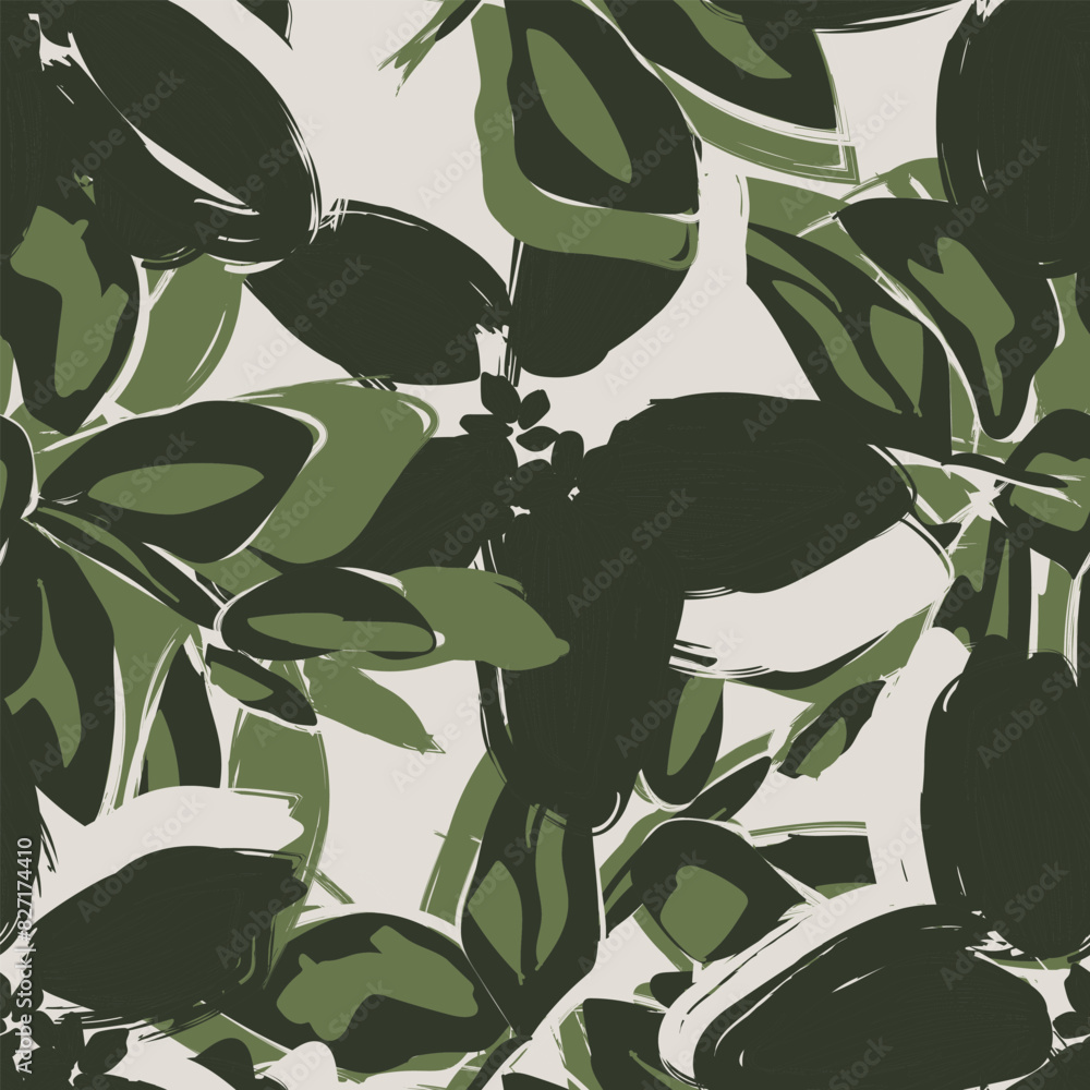 Neutral Colour Abstract Floral Seamless Pattern Design Stock Vector ...