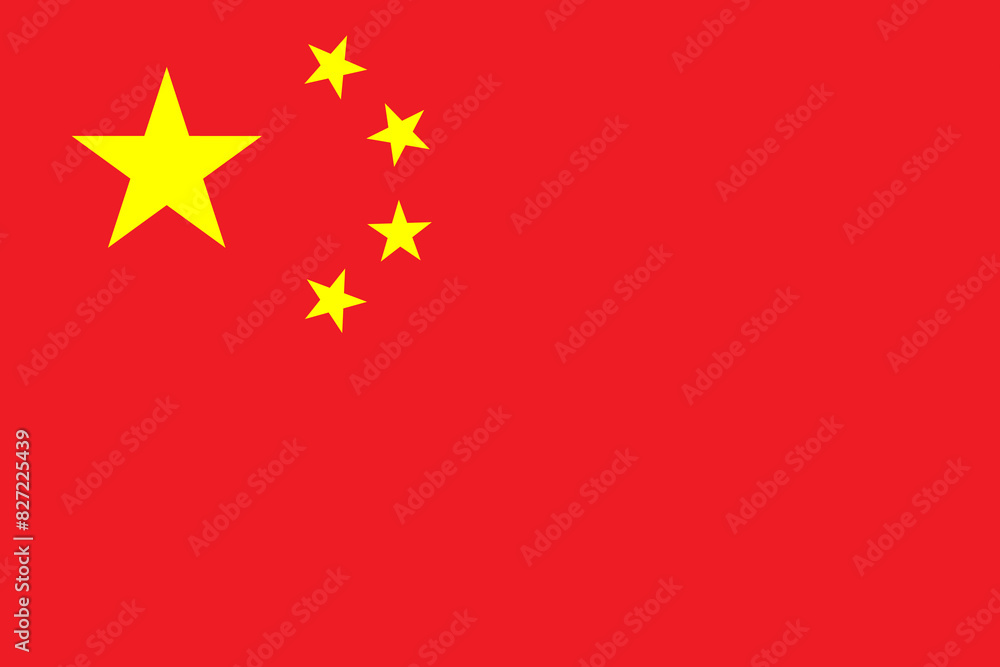 The official flag of China. Chinese national flag. Correct proportions ...