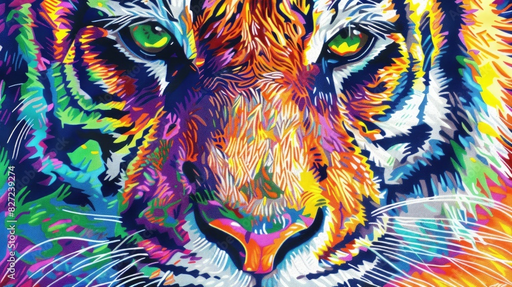 Creating tiger pointillism artwork for no charge Stock Illustration ...