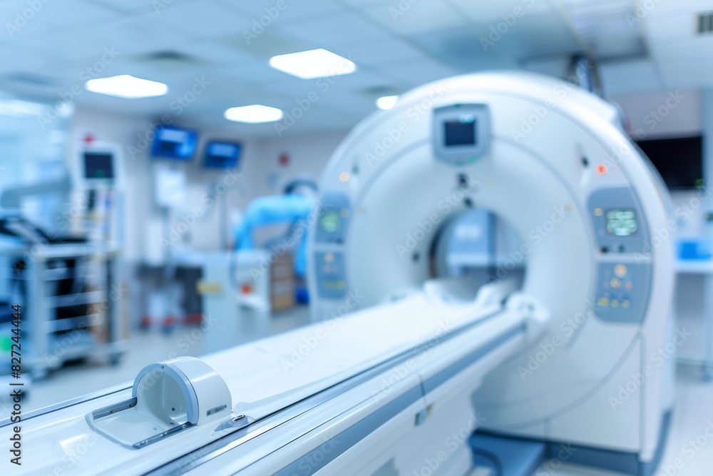 Advanced mri or ct scan machine at hospital lab as wide banner with ...