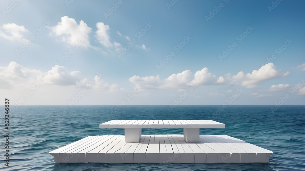 'sea ocean scene splay platform product presentation Podium poduim dais ...