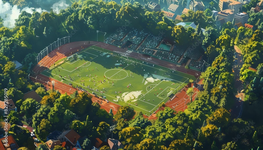 Illustrate the harmony of sports accomplishments and environmental ...