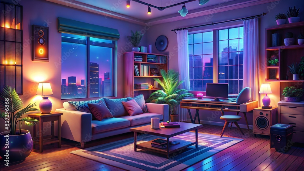 Ilustración de Stock animated virtual backgrounds, stream overlay loop ...