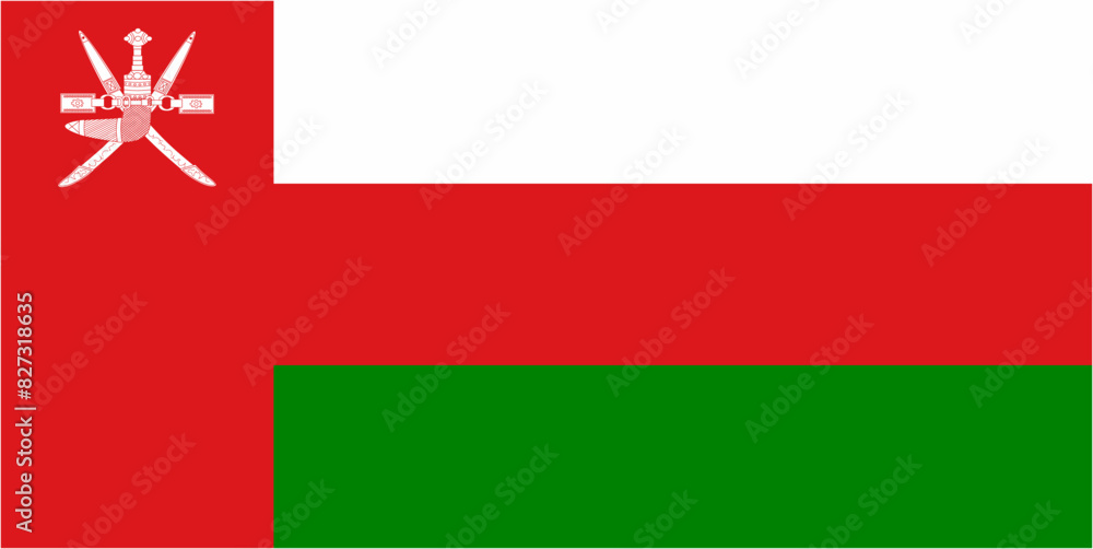 Oman official flag vector with standard size and proportion. National ...