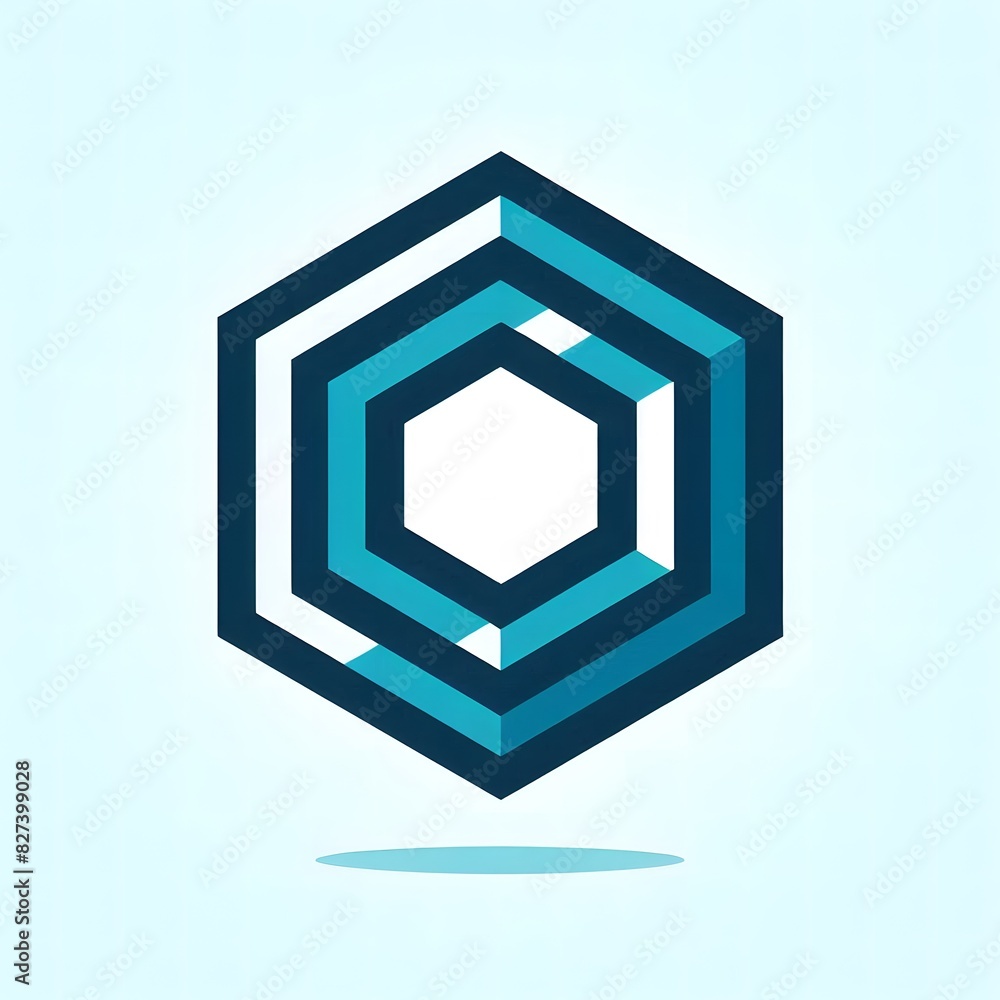 AI Generate of Logo Concept Design Vector Icon of Geometric Shape Hexagonal in Random Color and ...
