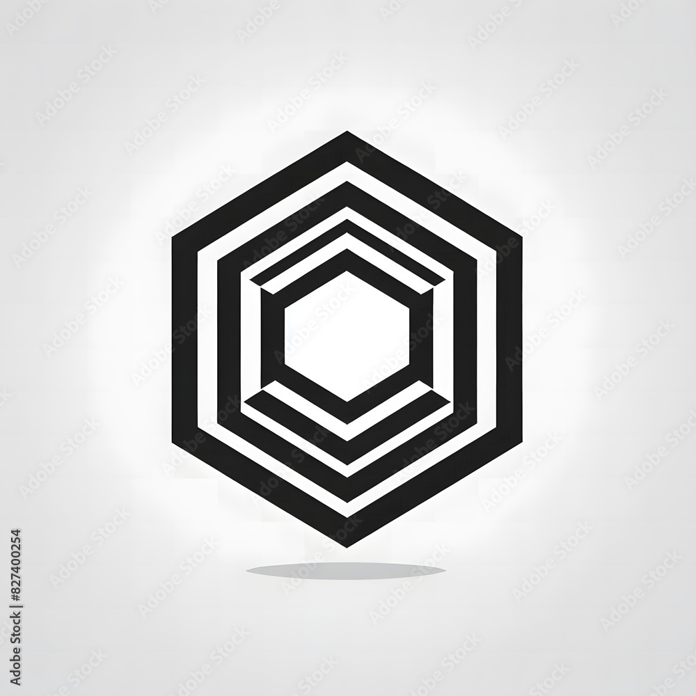 AI Generate of Logo Concept Design Vector Icon of Geometric Shape Hexagonal in Random Color and ...