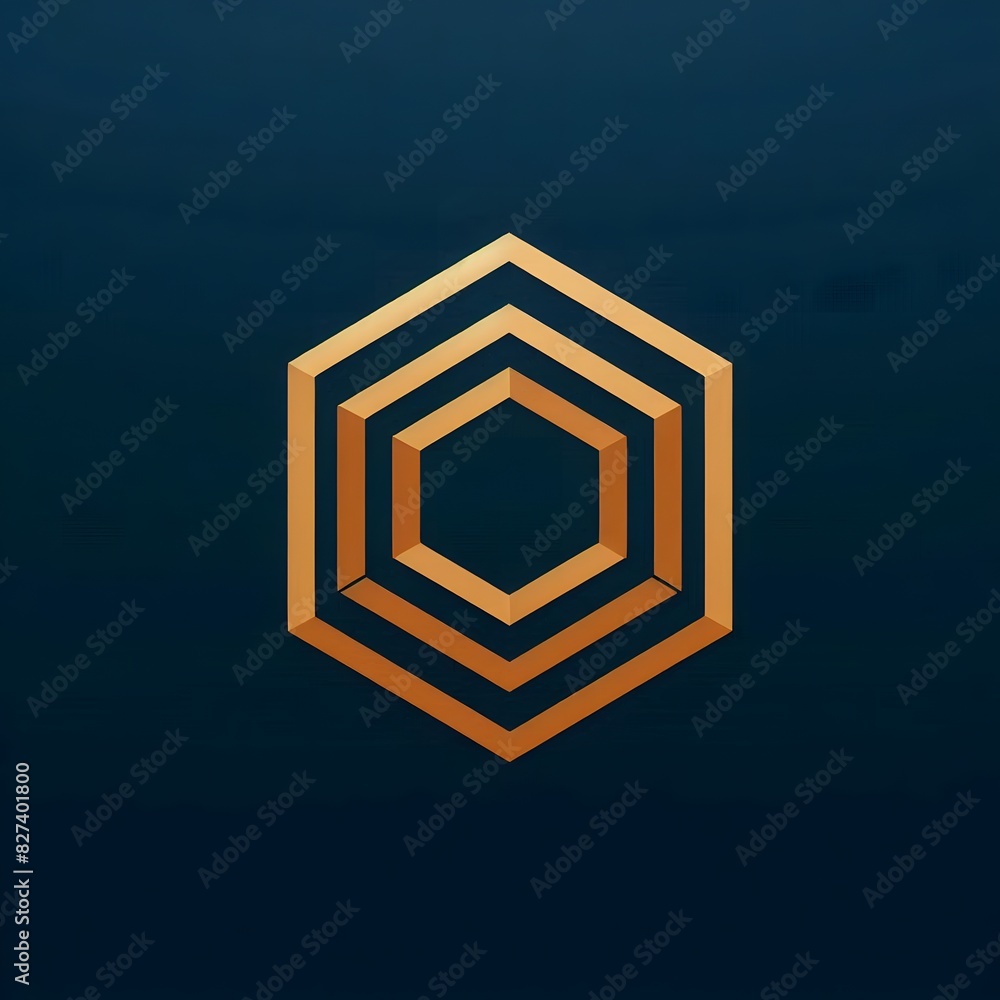 AI Generate of Logo Concept Design Vector Icon of Geometric Shape Hexagonal in Random Color and ...