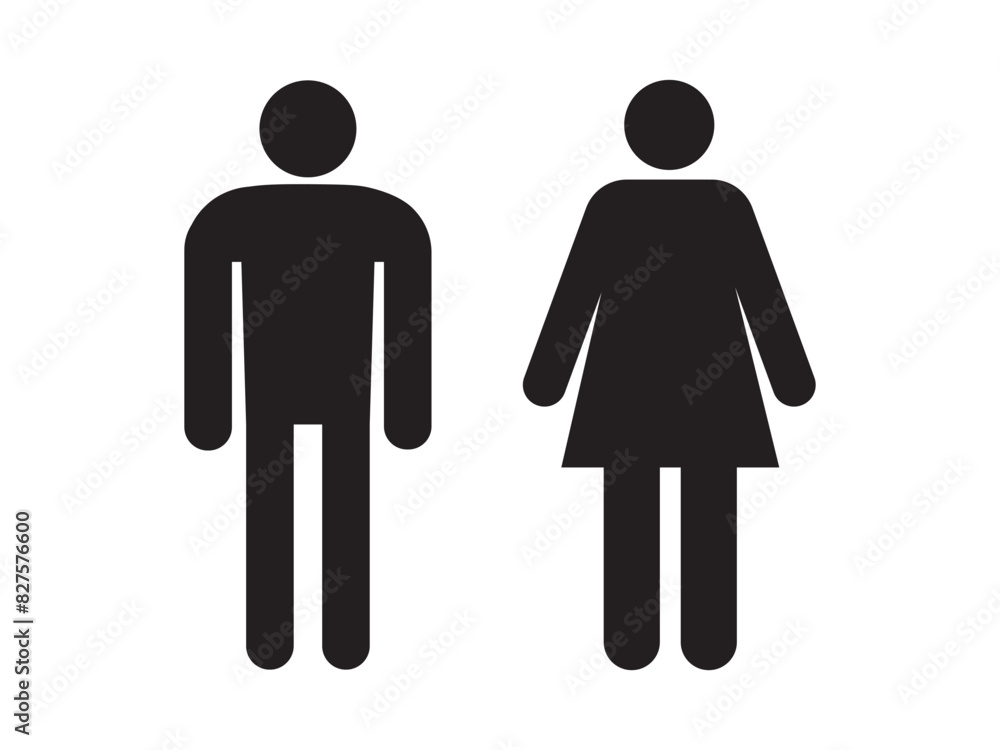 man and woman public toilet vector signs,, Restroom door pictograms ...