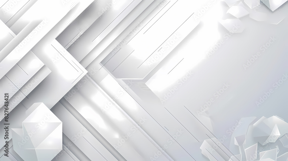 Modern Abstract Geometric Background With Overlapping 3d Shapes And