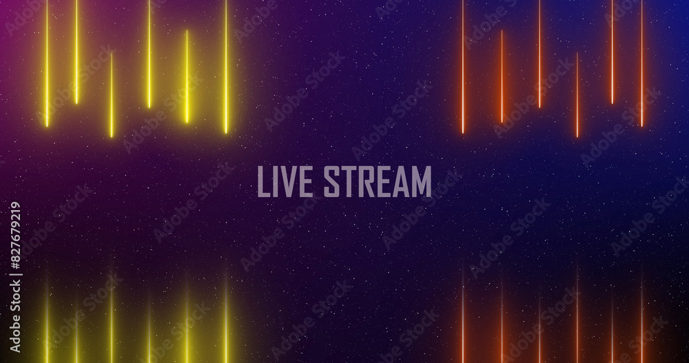 Live Streaming Background Frame - Animated Neon Overlay Template ...