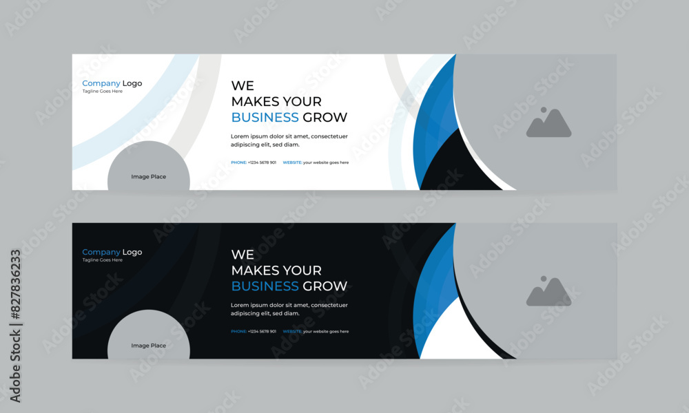 Linkedin cover design template or header, Business creative banner ...
