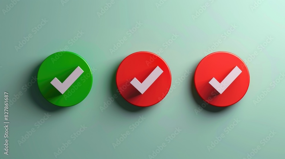 Icons for Accurate and Inaccurate Responses with Green and Red Colors ...