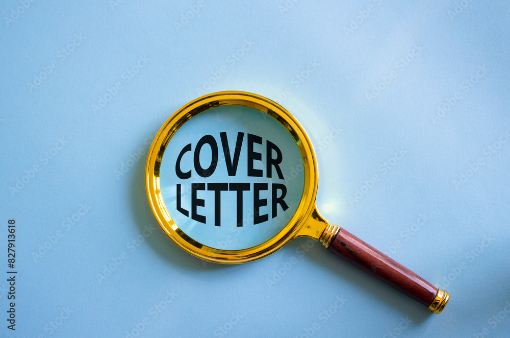 Cover Letter symbol. Concept word Cover Letter with Magnifying glass ...