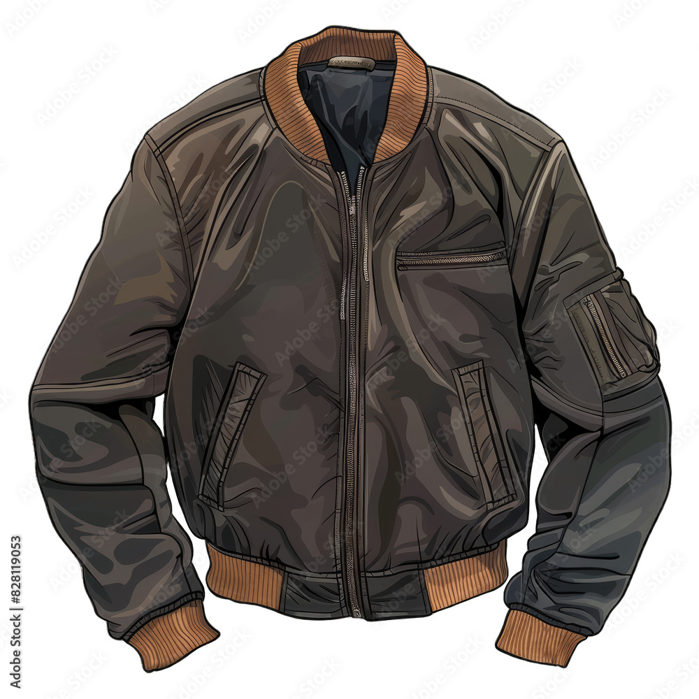 Leather jacket template , isolated on transparent background , PSD file ...