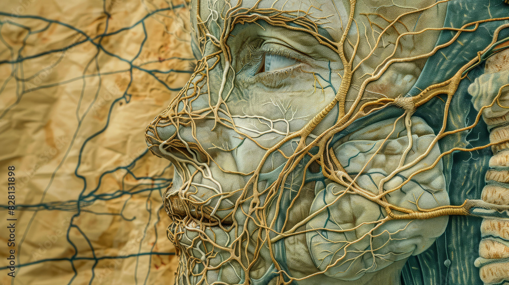 Educational illustration of a womans intricate lymphatic system ...