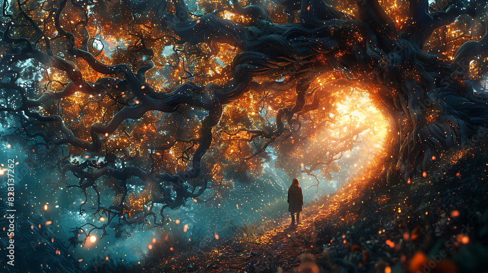 illustration of mythical realm where time flow backwards event ...