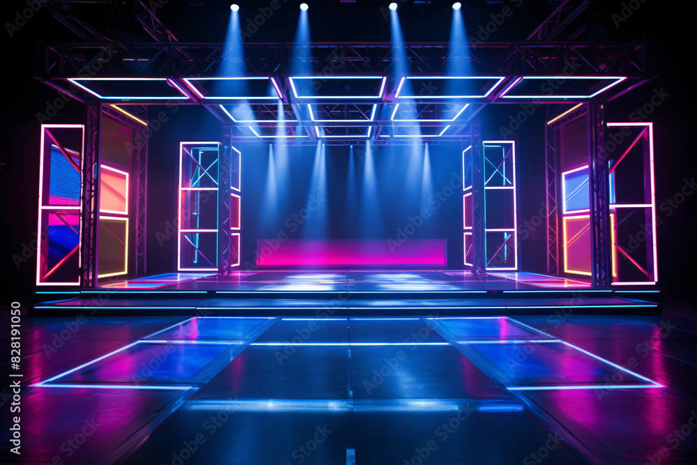 Artistic performances stage light background with spotlight illuminated ...