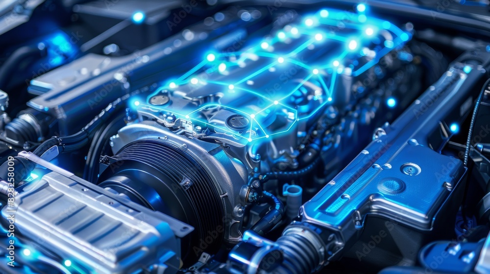 Cutting-edge engine technology. hybrid, electric, and hydrogen fuel ...