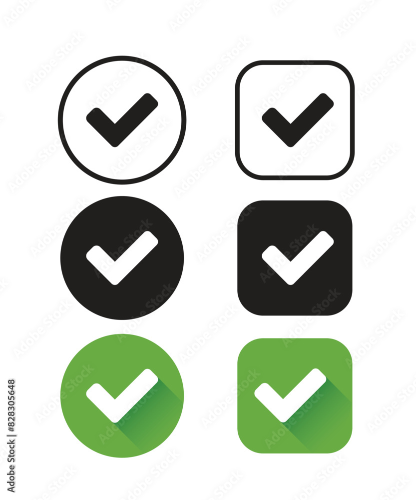 Check marks. Check mark vector icons, isolated. Vector illustration ...