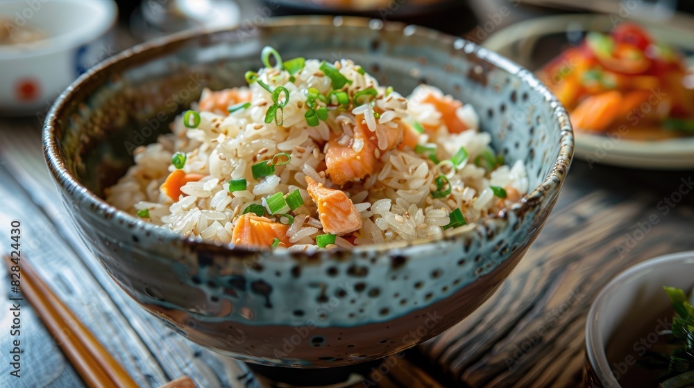 Asian dish moji barley rice served with Guilin fermented bean curd and ...