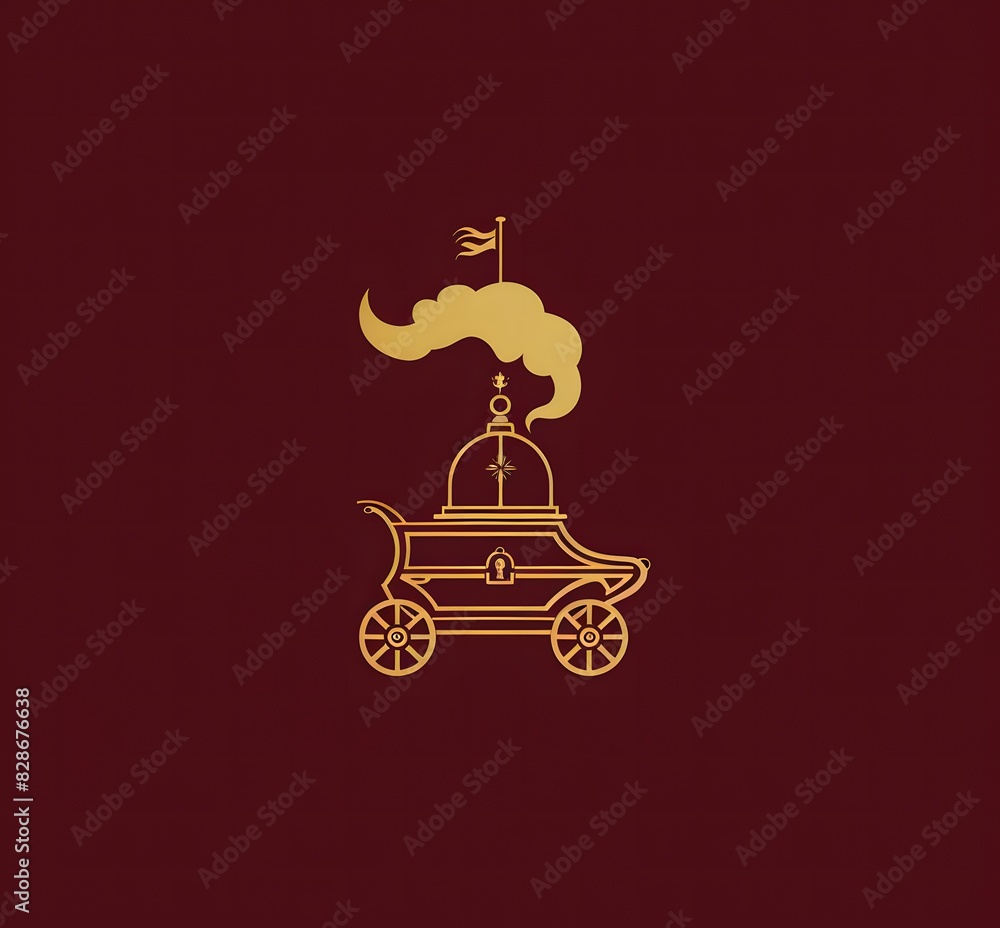 logo design, golden chariot with wheels Stock Illustration | Adobe Stock