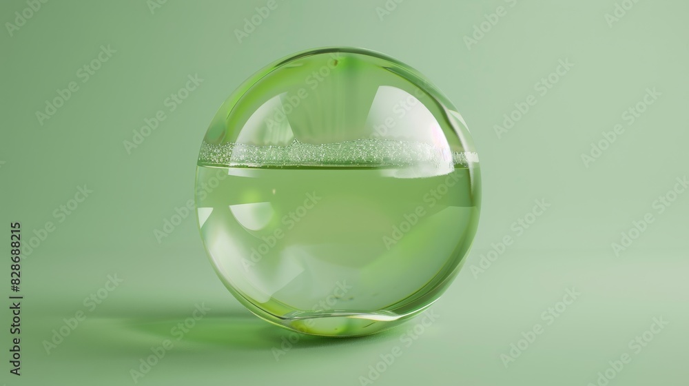 Stock-Illustration „Translucent glass sphere with green liquid inside ...