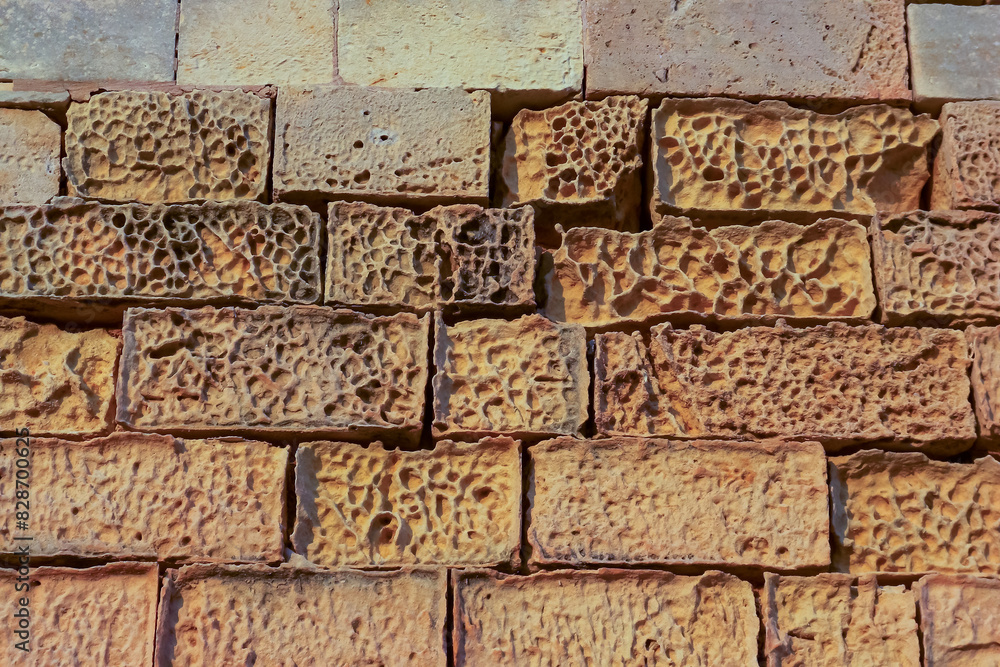 Weathering, erosion and destruction of limestone bricks of ancient ...