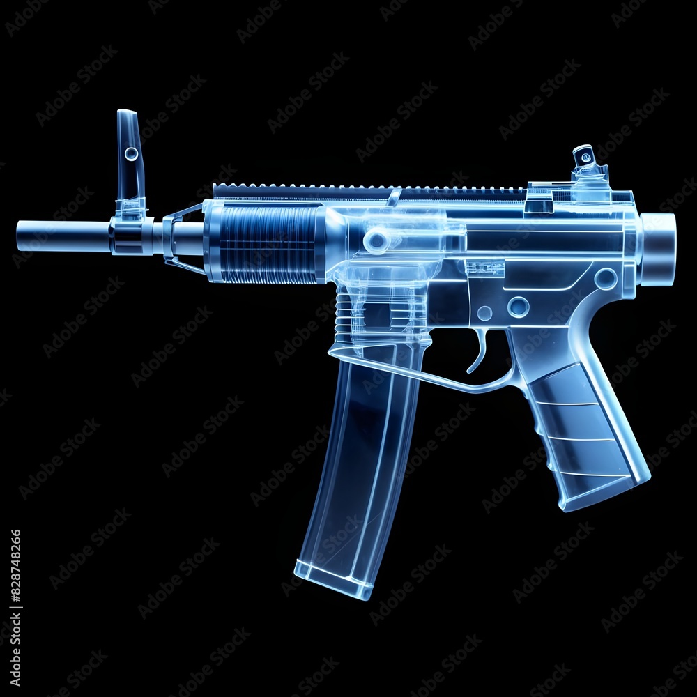 X-Ray Unveils Firearm: Machine Gun Concealed in Luggage at Airport ...