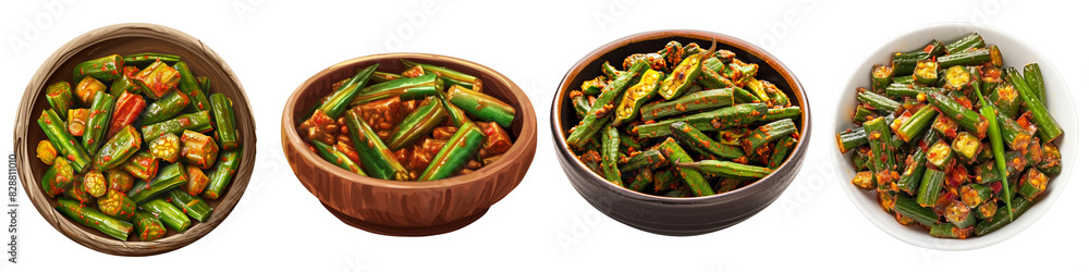 Bhindi Masala clipart collection, symbol, logos, icons isolated on ...