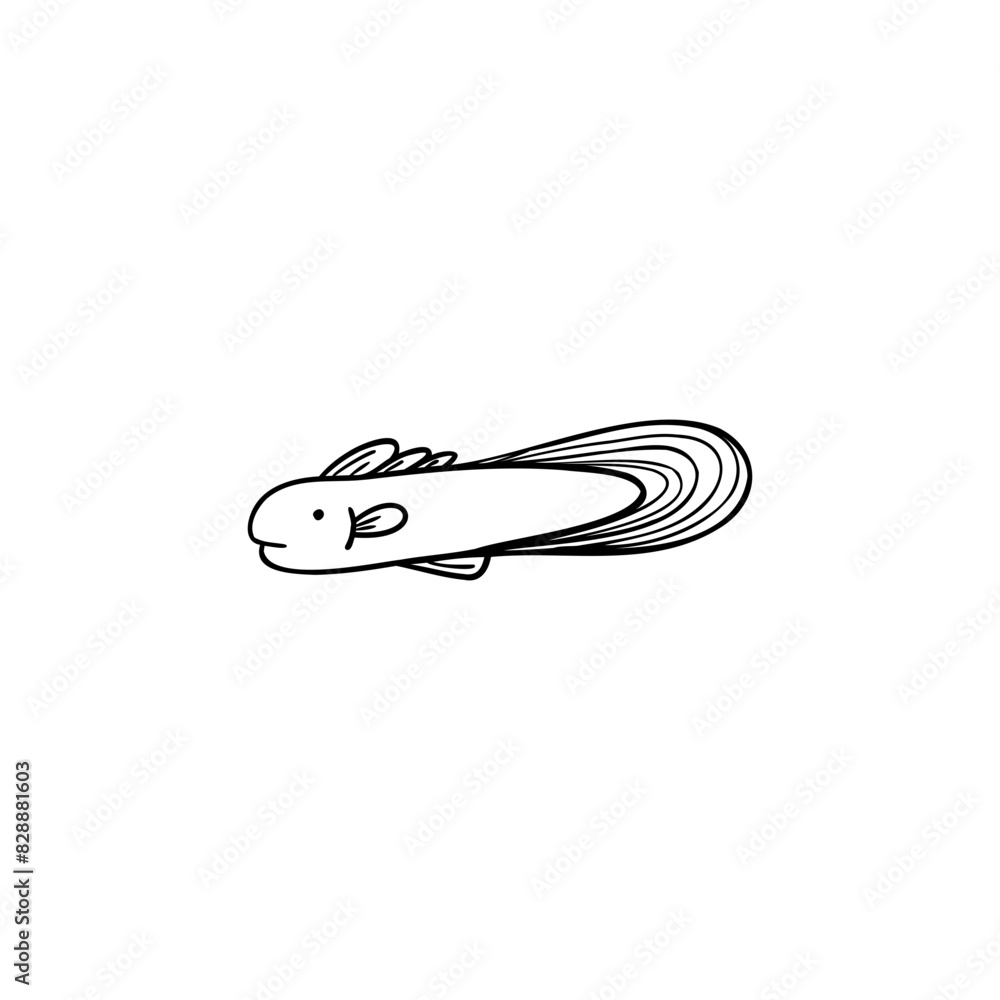 Cute drawing of a barracuda illustration. Suitable for stickers ...