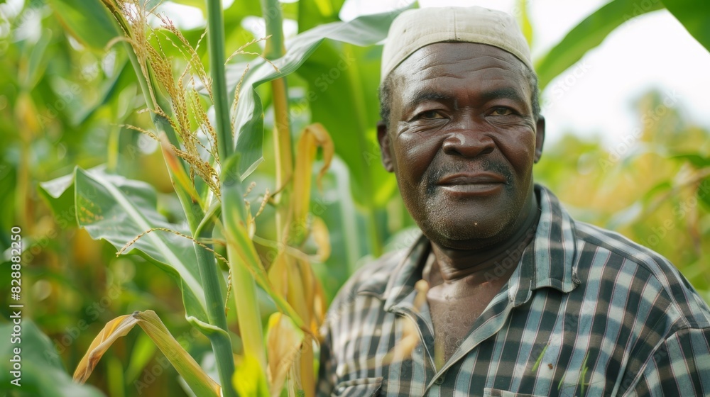 Farmer Cultivating Crops on Father's Day. Hardworking Agricultural ...