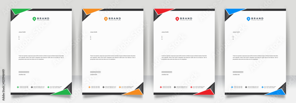 Abstract business letterhead template design for business project ...