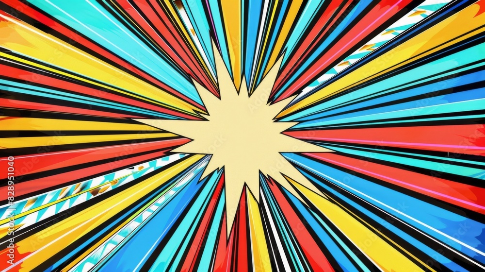abstract rainbow background, Dynamic Pop Art Comic Strip Radial ...