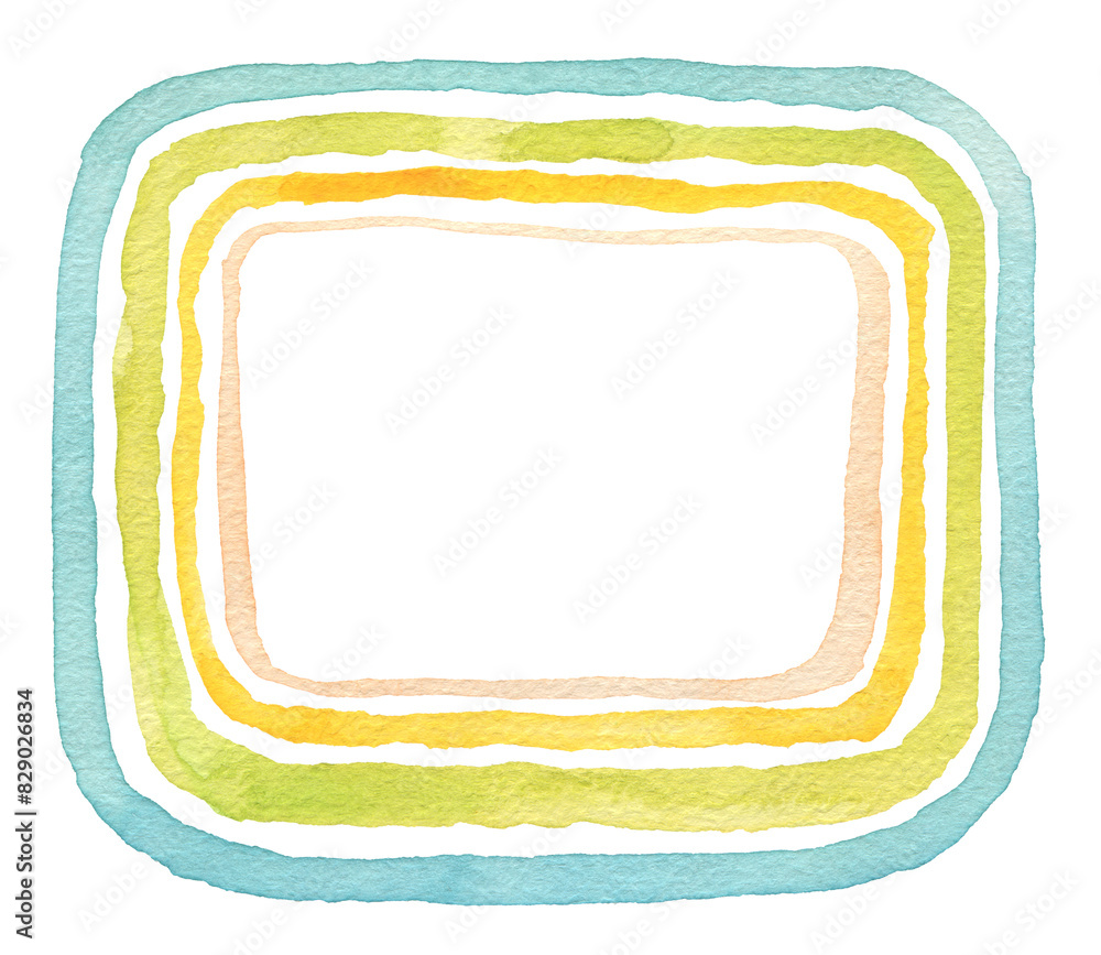 PNG Ink watercolor hand drawn square stain painting line frame. Wet ...