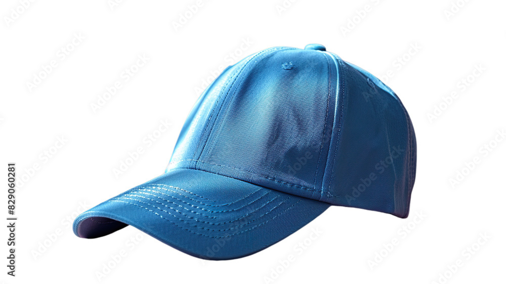 Baseball cap with a transparent background in light blue seen from the ...