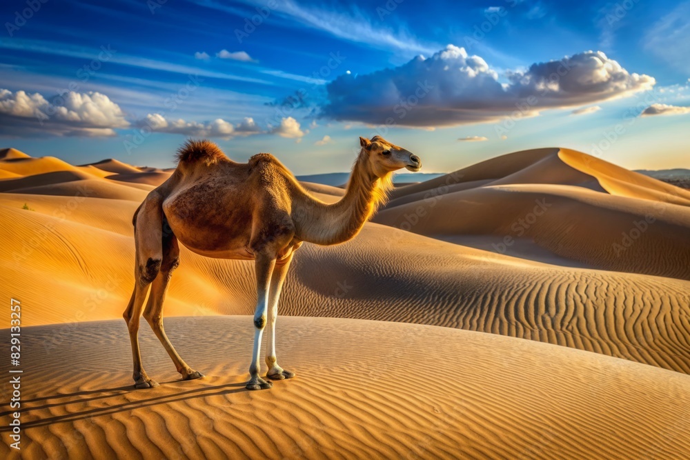 Image Of A Camel Whose Humps Seamlessly Transition Into Sand Dunes
