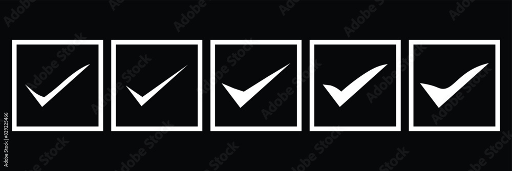 Done buttons collection. check vector icon set. check list button icon ...