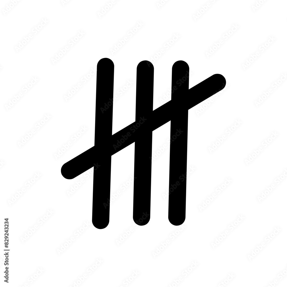 Tally marks count or prison wall sticks lines counter. hash marks icons ...