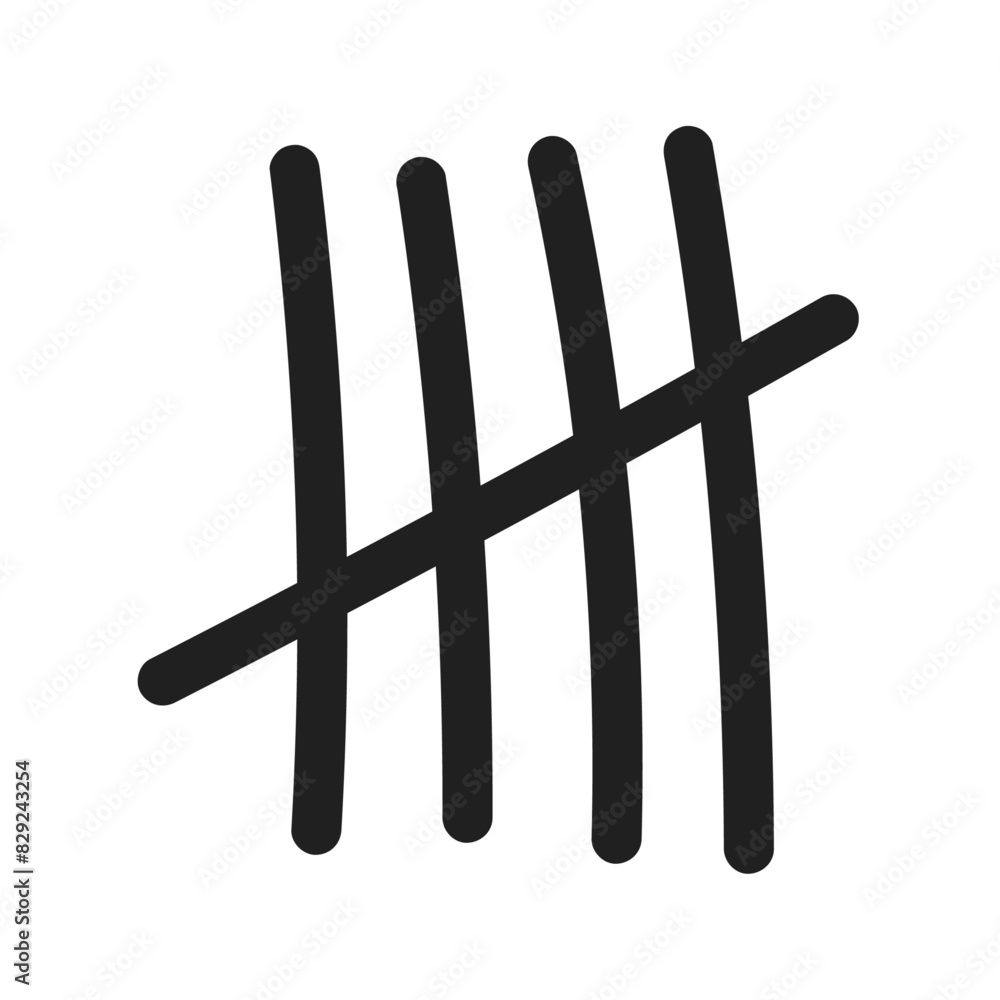 Tally marks count or prison wall sticks lines counter. hash marks icons ...