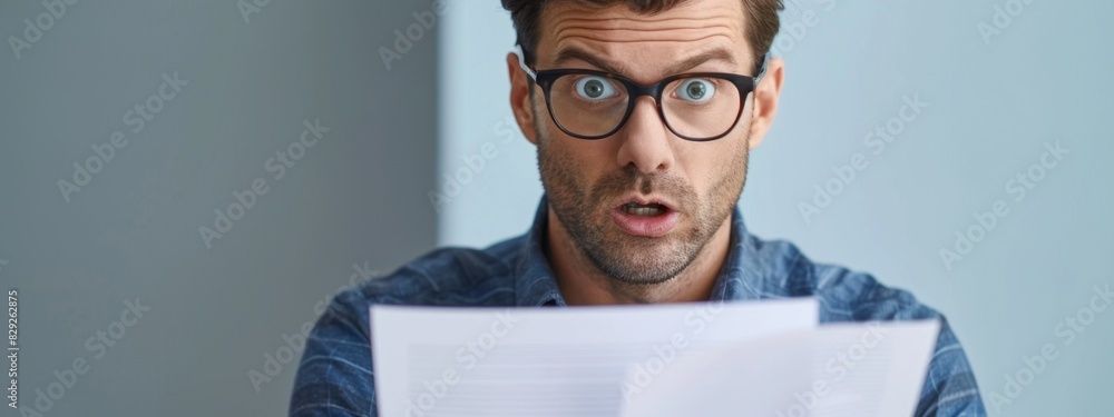 Principal Shocked by Disturbing Letter - Glasses-wearing Man Reading ...