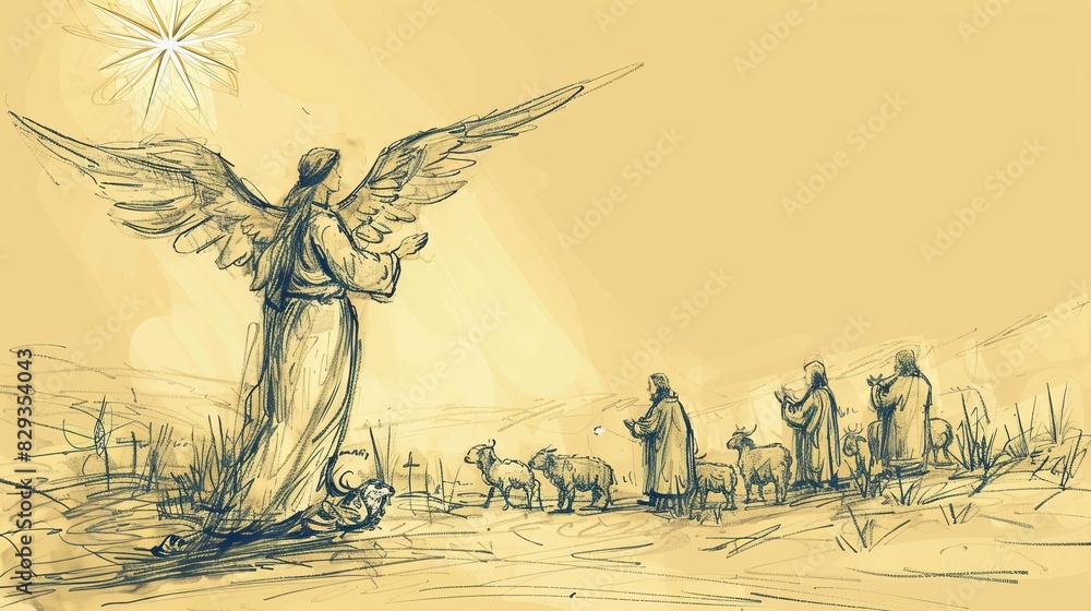 Biblical Illustration: The Angel and Shepherds, Angels Announcing Jesus ...