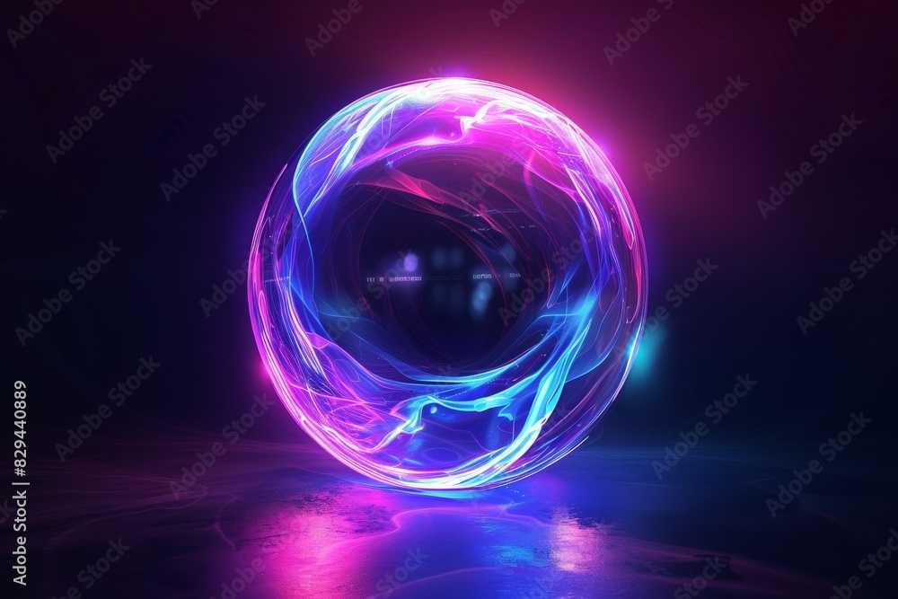 Science and Technology Concept, Atomic Structure with Nucleus - a ...