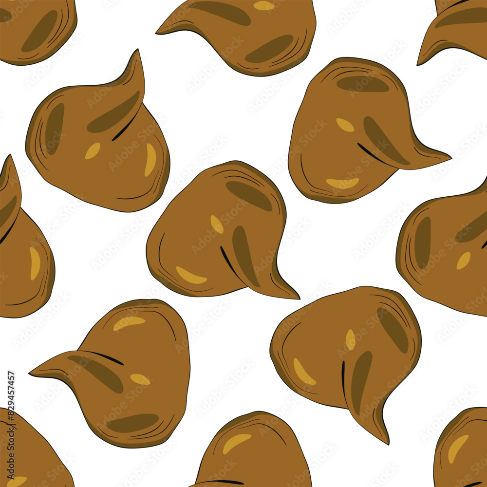 Seamless pattern with kawaii poop on white background. Cartoon poo ...