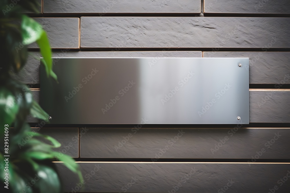 Office corporate Signage plate Mock Up template for branding, logo or ...