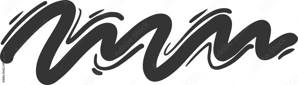 Swoosh squiggle line. Hand drawn swash brush stroke. Underline doodle ...