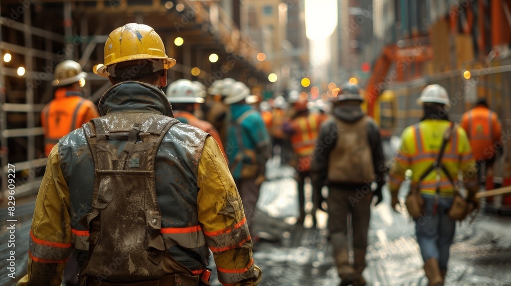 Safety on Construction Sites: workers wearing protective gear, safety ...