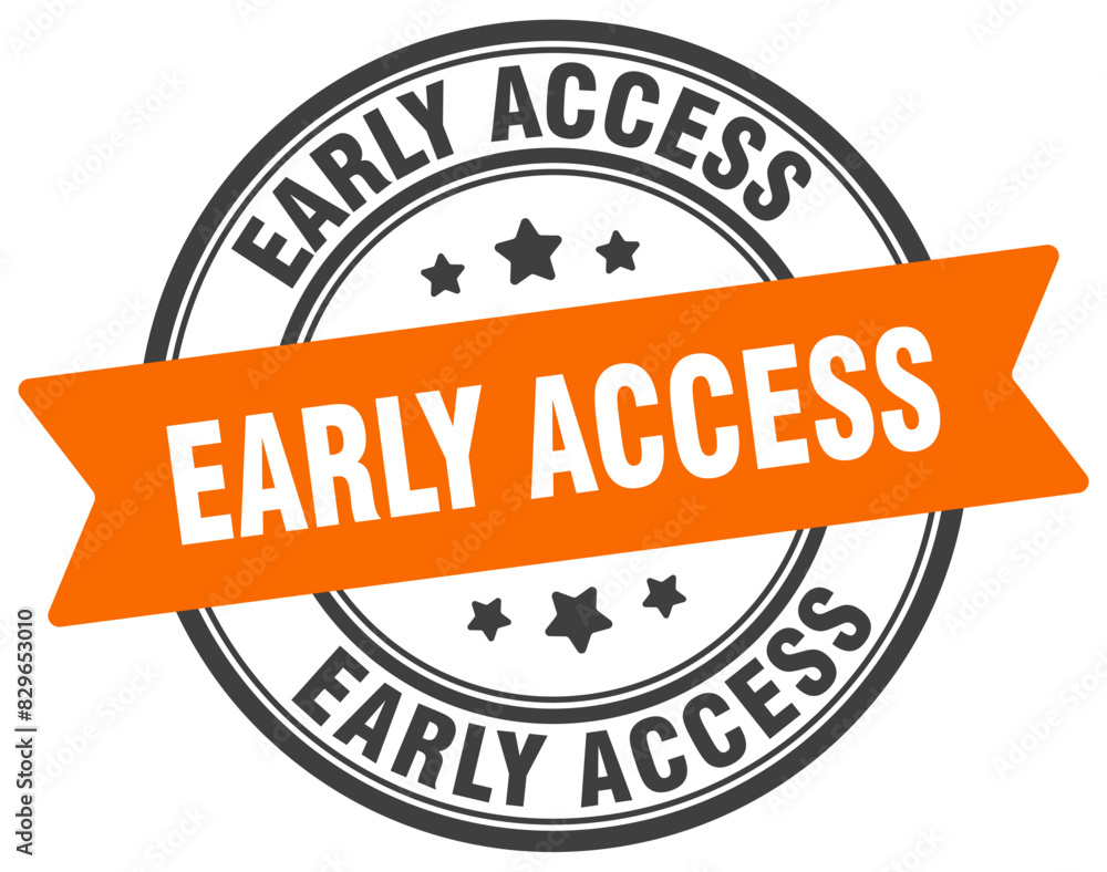 early access stamp. early access label on transparent background. round ...