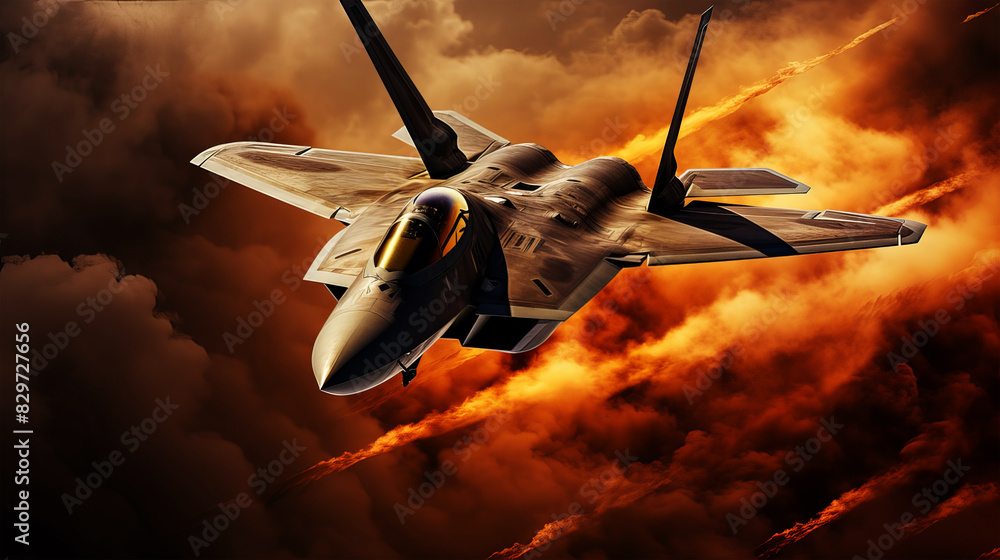 Fighter jet F-22 Raptor modern technology fifth generation in the ...